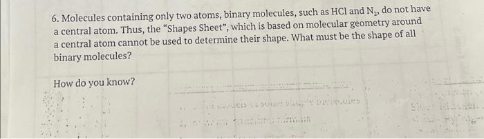 Solved 6. Molecules containing only two atoms, binary | Chegg.com