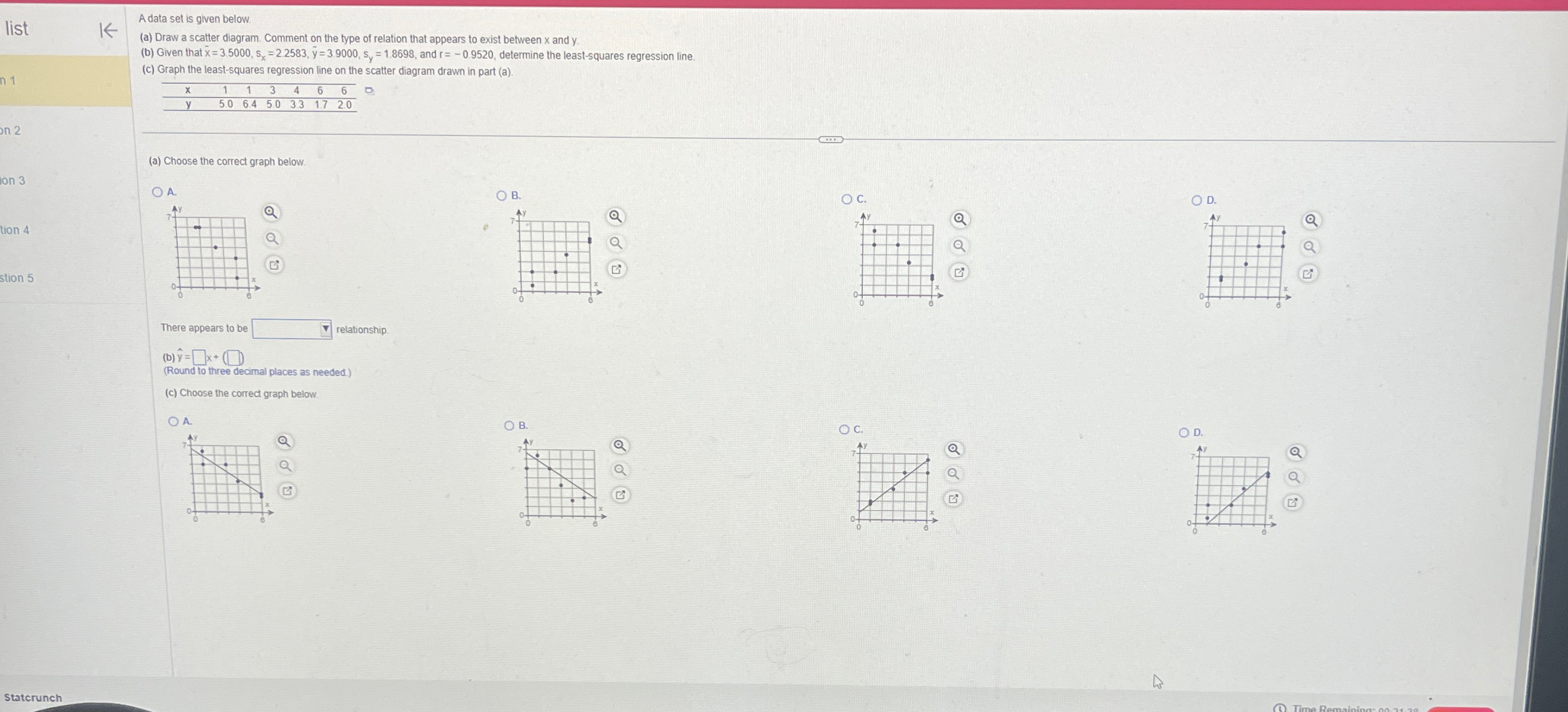 Solved KA data set is given below.(a) ﻿Draw a scatter | Chegg.com