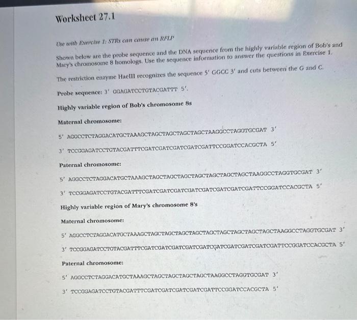 Solved Comparing Genomes 8. What is a STR microsatellite? 9. | Chegg.com