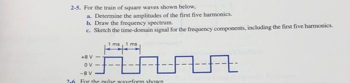 Solved 2-5. For the train of square waves shown below, a. | Chegg.com