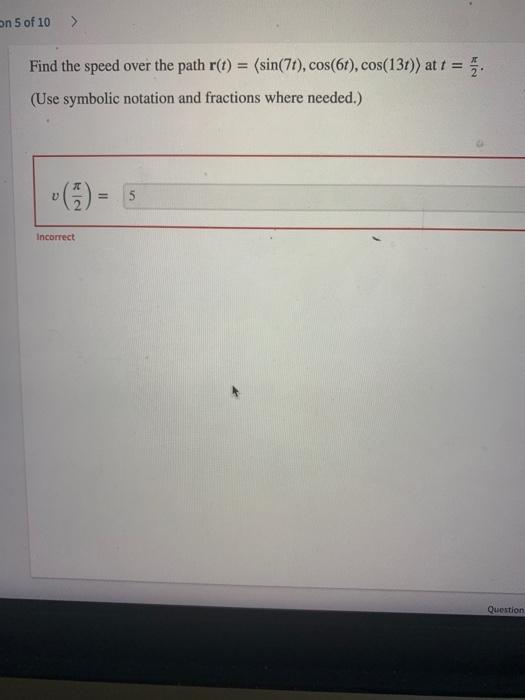 Solved Find the speed over the path | Chegg.com