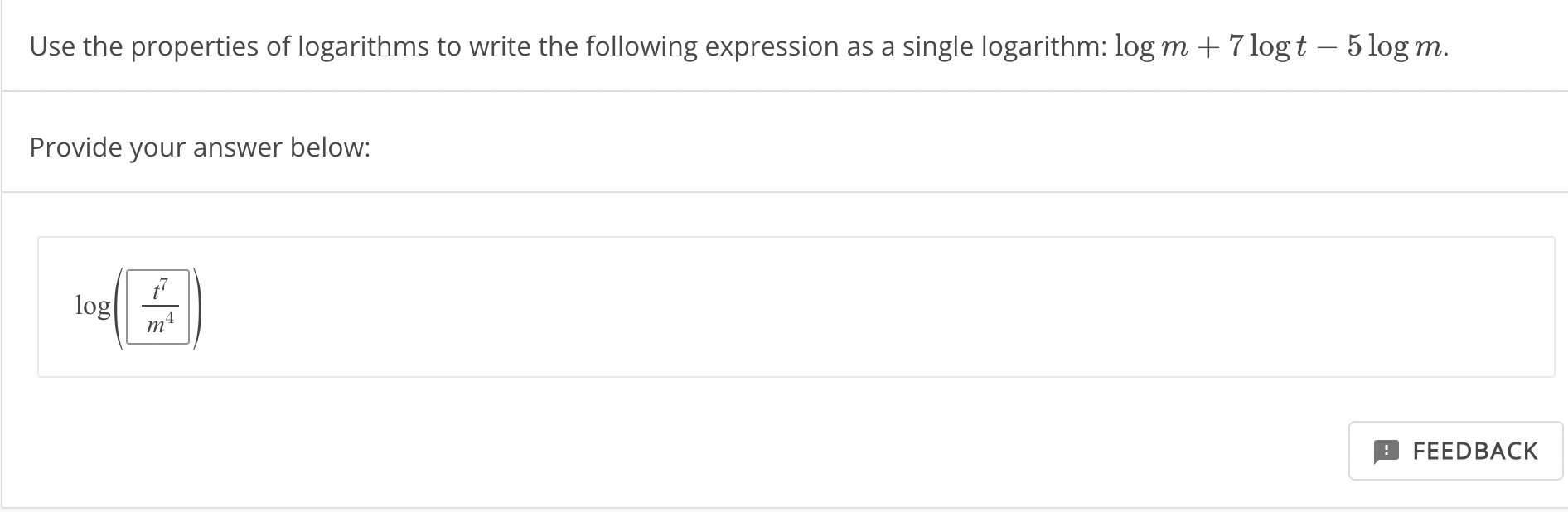 Solved Use the properties of logarithms to write the | Chegg.com