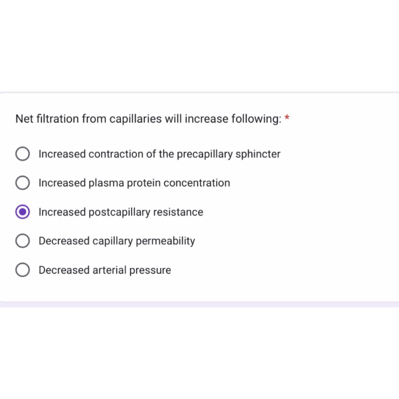 Solved Net filtration from capillaries will increase | Chegg.com
