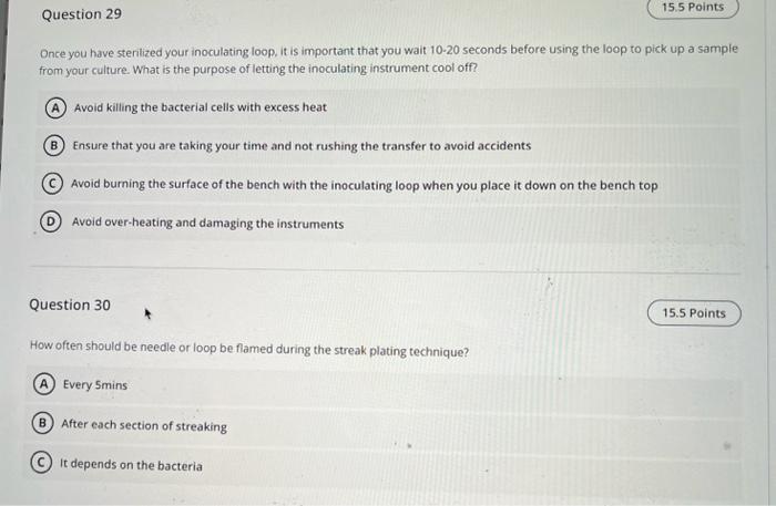 Solved Once you have sterilized your inoculating loop. it is | Chegg.com