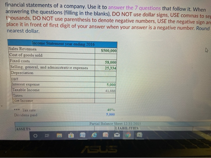 Solved DO NOT use dollar signs, USE commas to separate | Chegg.com