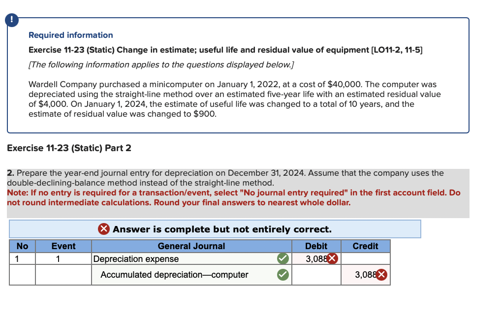Solved Required informationExercise 11-23 (Static) ﻿Change | Chegg.com