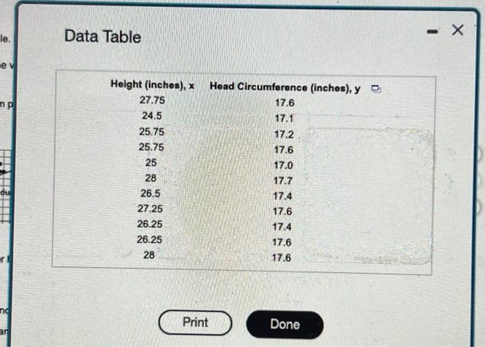 in Data Table | Chegg.com