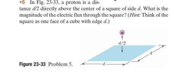 Solved 5 In Fig. 23-33, a proton is a dis-\\ntance (d)/(2) | Chegg.com