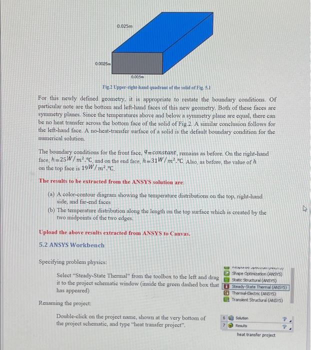 Heat Conduction Simulation in ANSYS Workbench 5.1 | Chegg.com