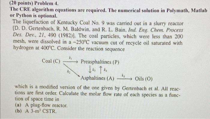 Solved (20 points) Problem 4. The CRE algorithm equations | Chegg.com