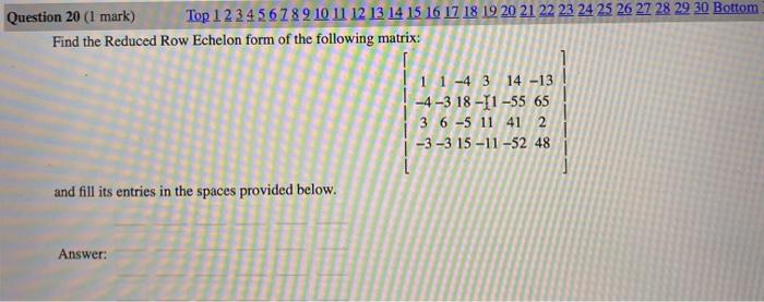 Solved Question 20 (1 mark) Top 1 2 3 4 5 6 7 8 9 10 11 12 | Chegg.com