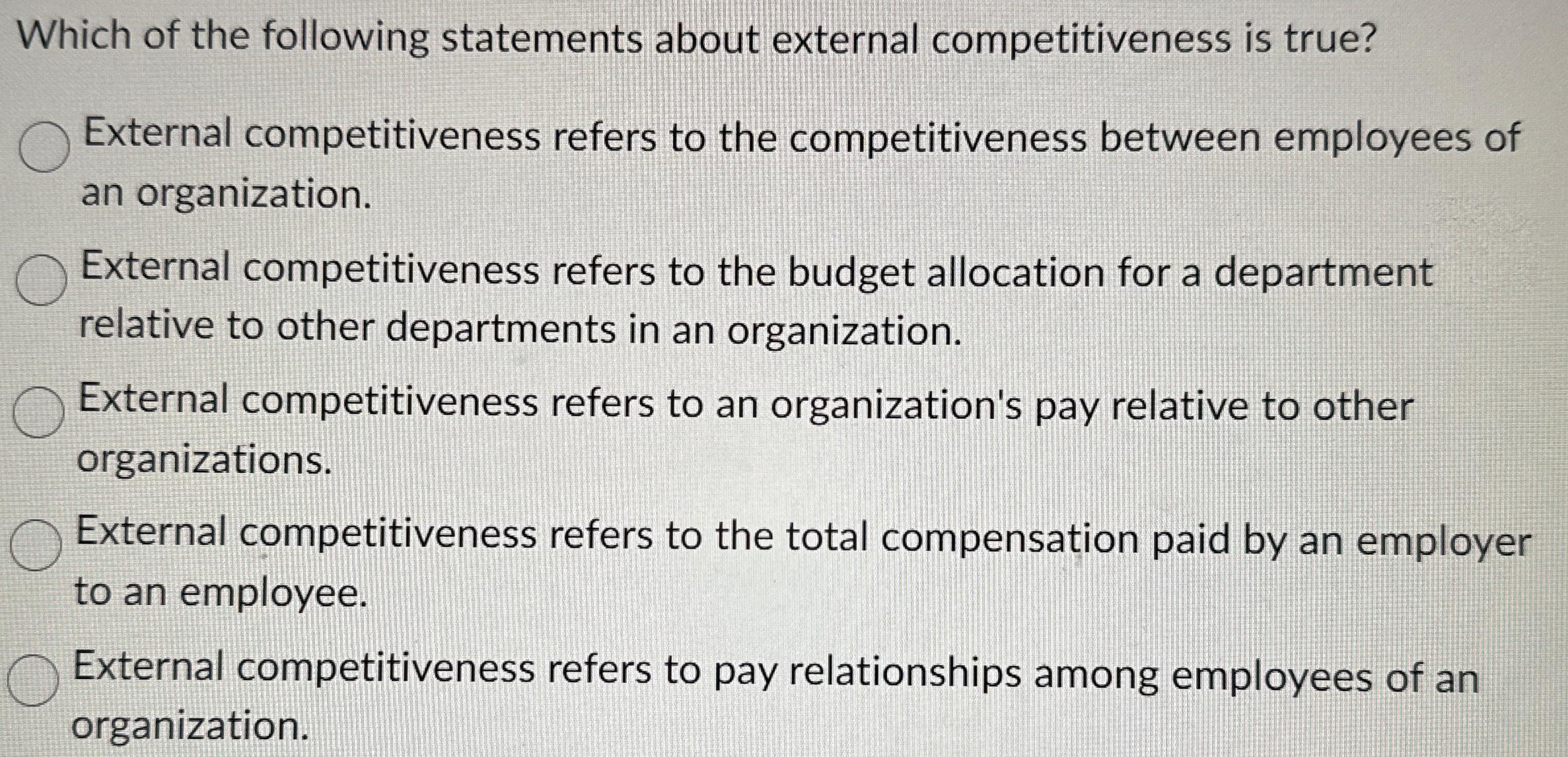 Solved Which of the following statements about external | Chegg.com