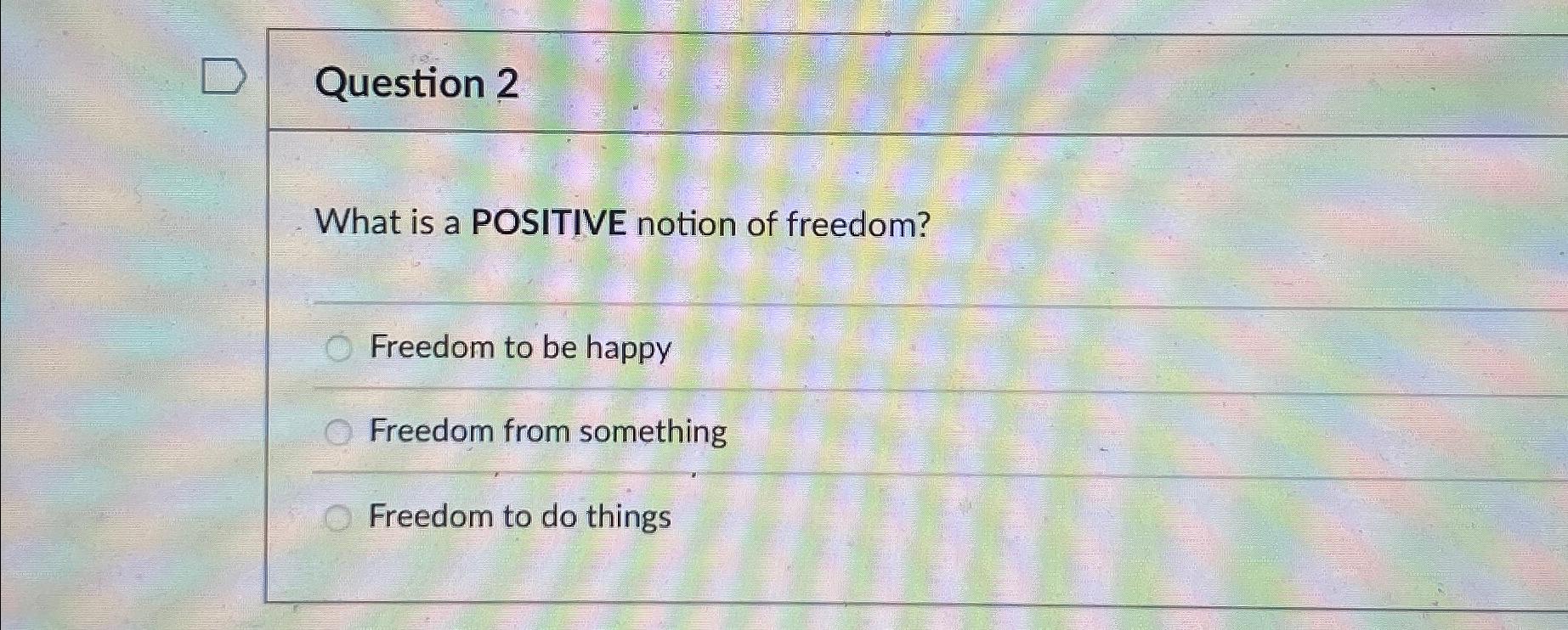 Solved Question 2What is a POSITIVE notion of | Chegg.com