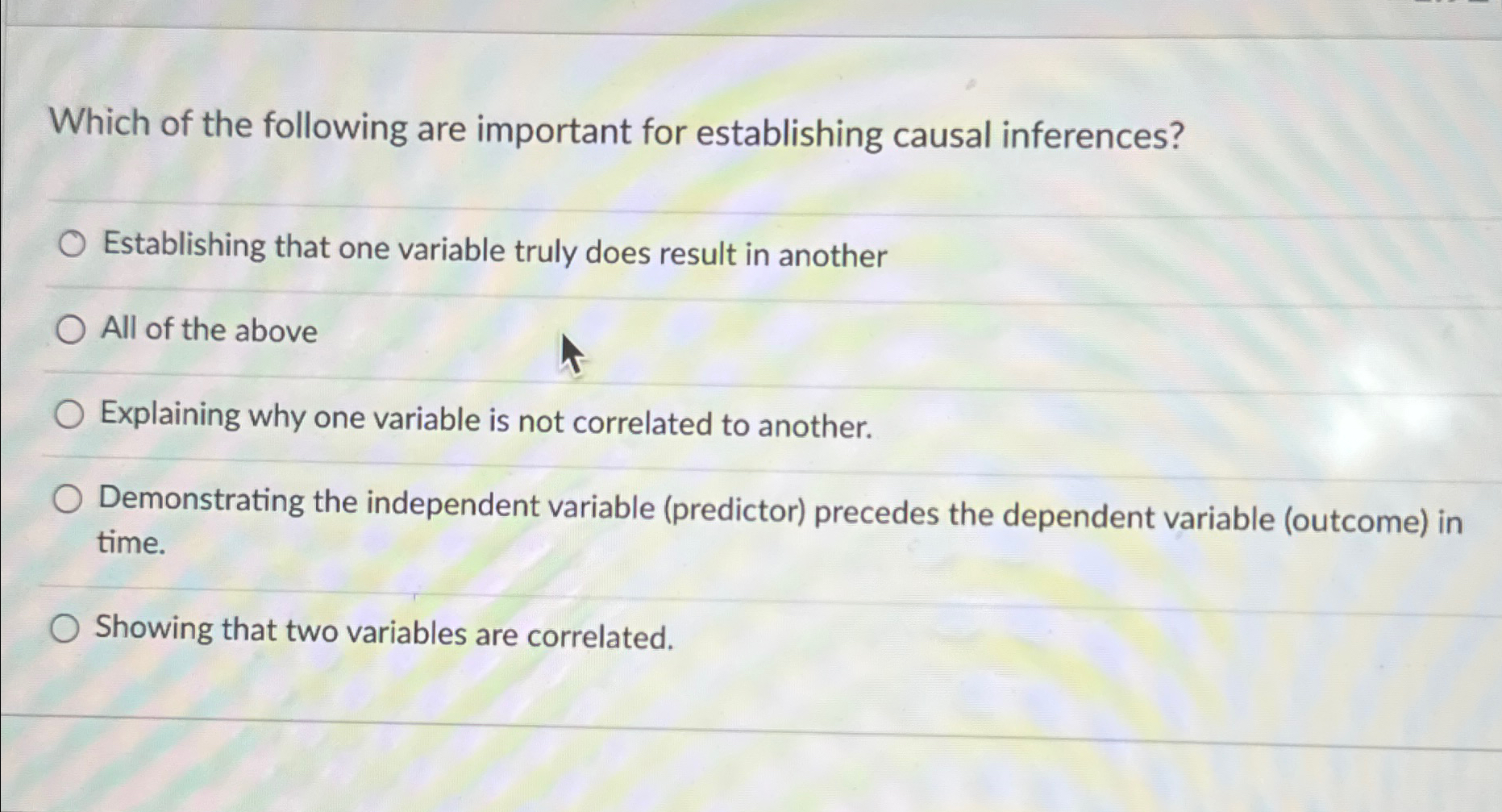 Solved Which of the following are important for establishing | Chegg.com