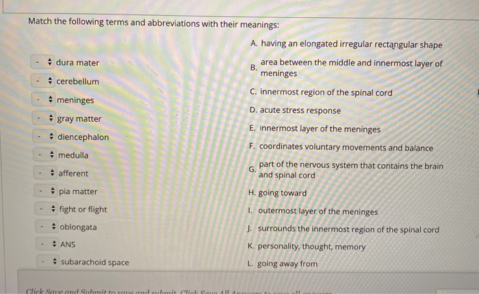 Solved Match the following terms and abbreviations with | Chegg.com