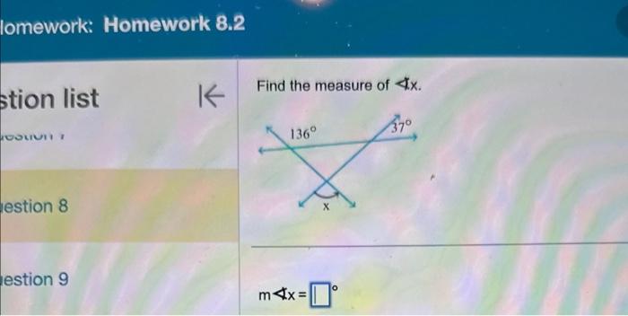 Solved Find the measure of 4x. \[ m \varangle x= \] | Chegg.com