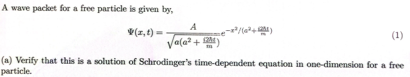 Solved A wave packet for a free particle is given | Chegg.com