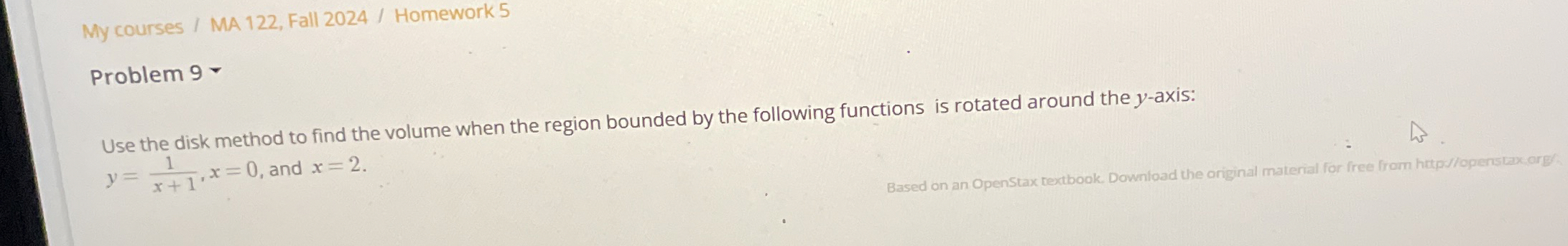 Solved My courses / ﻿MA 122, ﻿Fall 2024 / ﻿Homework 5Problem | Chegg.com