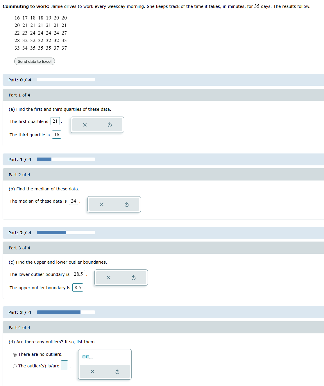 Solved Commuting to work: Jamie drives to work every weekday | Chegg.com