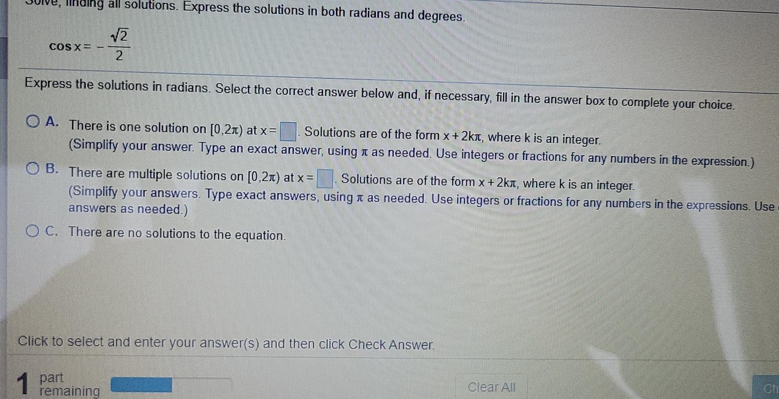 Solved 7.5.5 o Solve, finding all solutions. Express the | Chegg.com