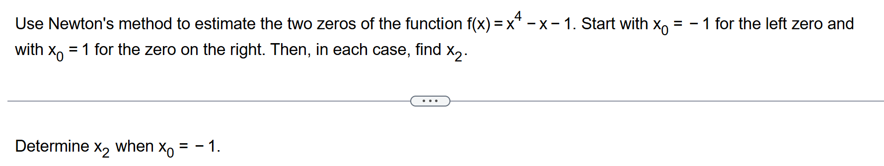 Solved Use Newton's method to ﻿estimate the two zeros of | Chegg.com