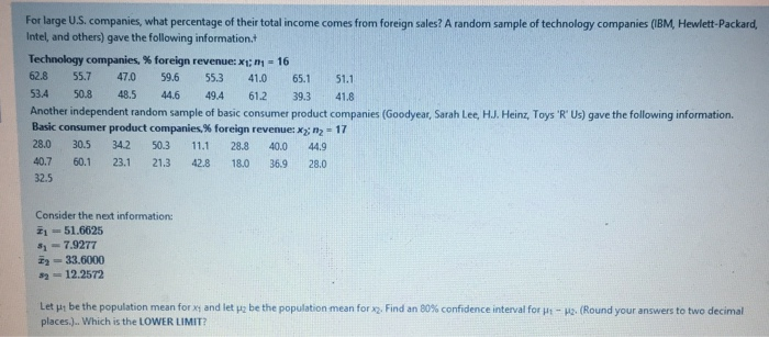 Solved 16 For large U.S. companies, what percentage of their | Chegg.com