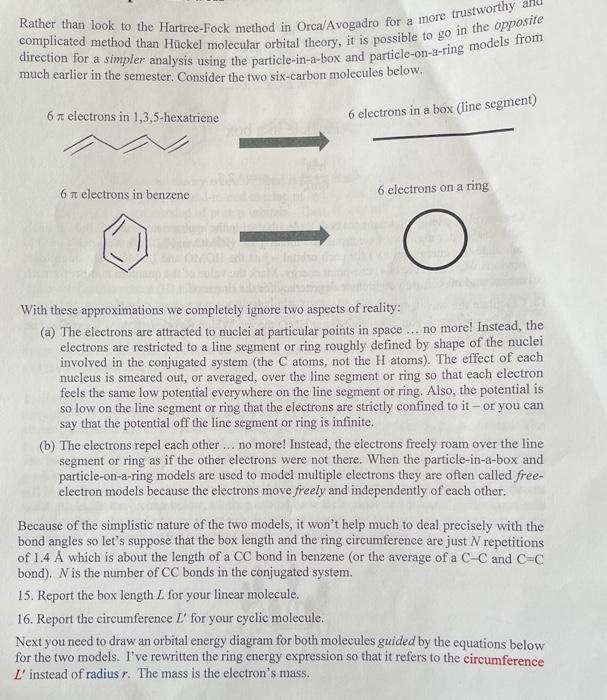 Solved Rather than look to the Hartree-Fock method in | Chegg.com