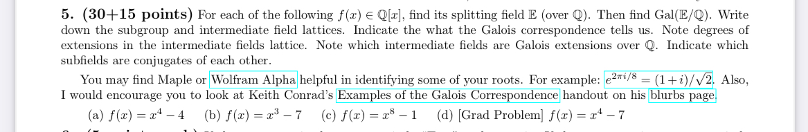 Solved points) ﻿For each of the following f(x)inQ[x], ﻿find | Chegg.com