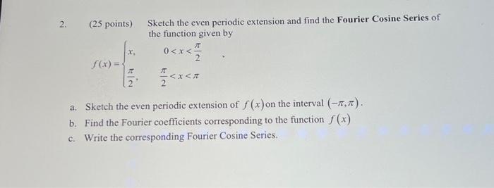 Solved (25 points) Sketch the even periodic extension and | Chegg.com