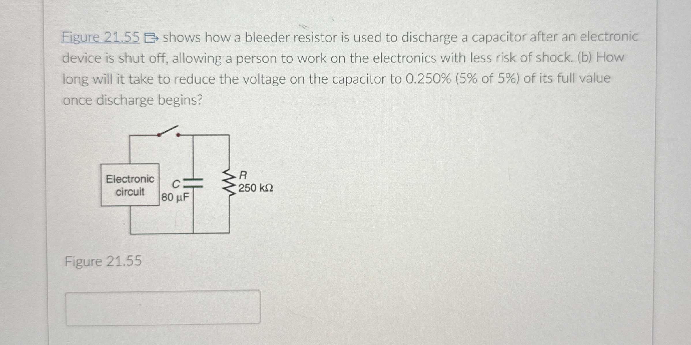 Solved Eigure 21.55 ﻿shows how a bleeder resistor is used to | Chegg.com