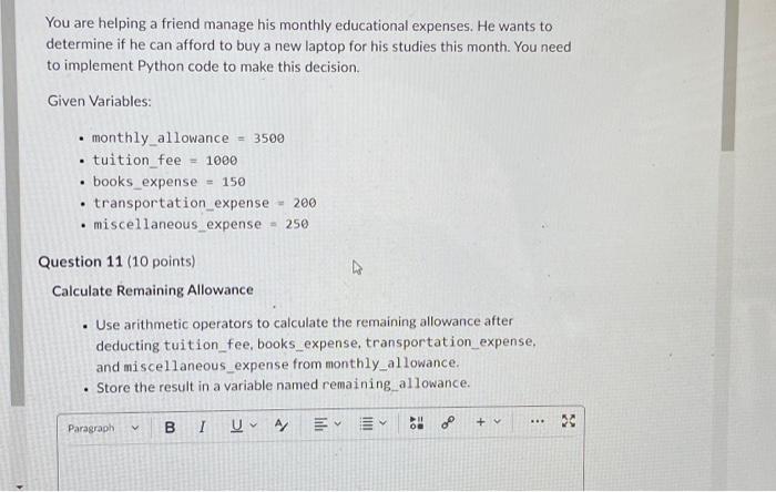 Solved Affordability Check for Laptop - Use comparison | Chegg.com