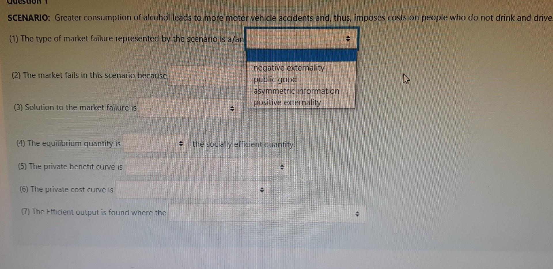 Solved SCENARIO: Greater consumption of alcohol leads to | Chegg.com