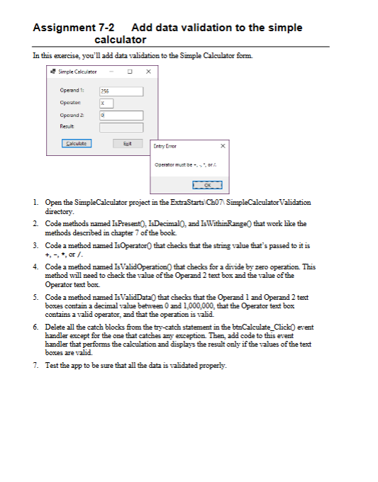 Solved Zoom Assignment 7-2 ﻿Add data validation to the | Chegg.com