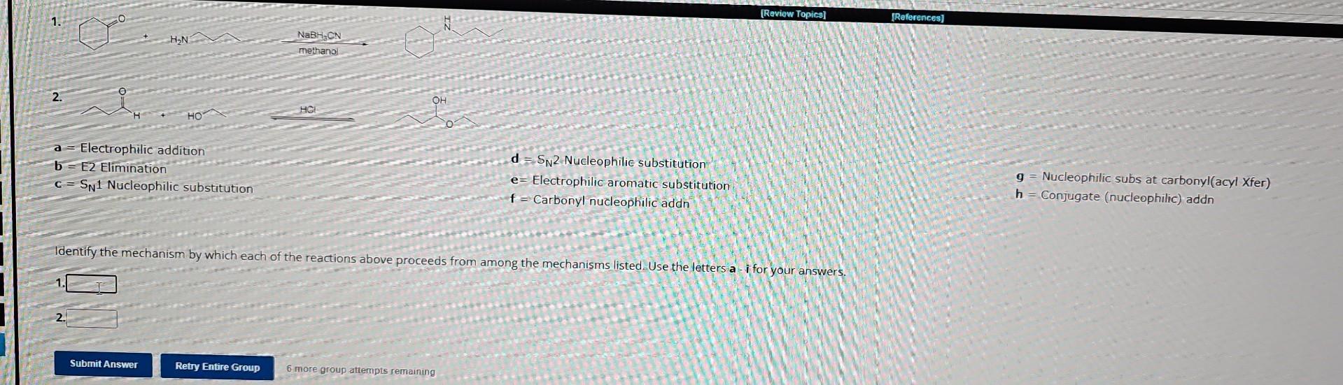 Solved a= Electrophilic addition b= E2 Elimination d=SN2 | Chegg.com