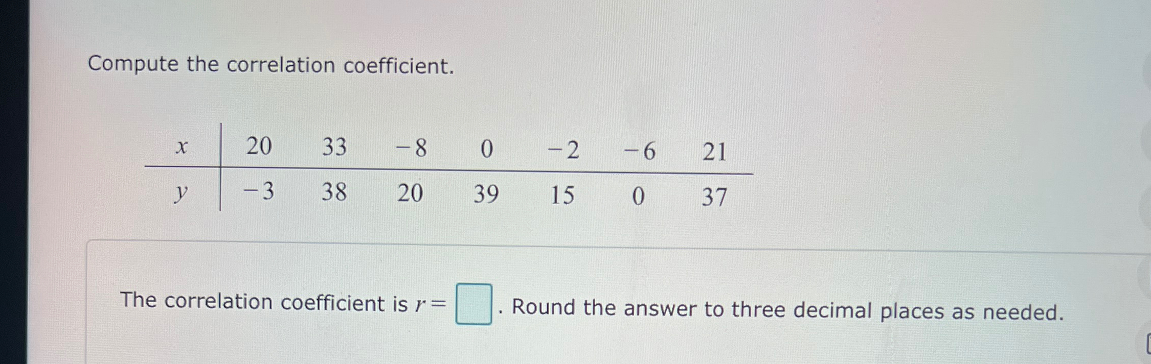 Solved Compute the correlation | Chegg.com
