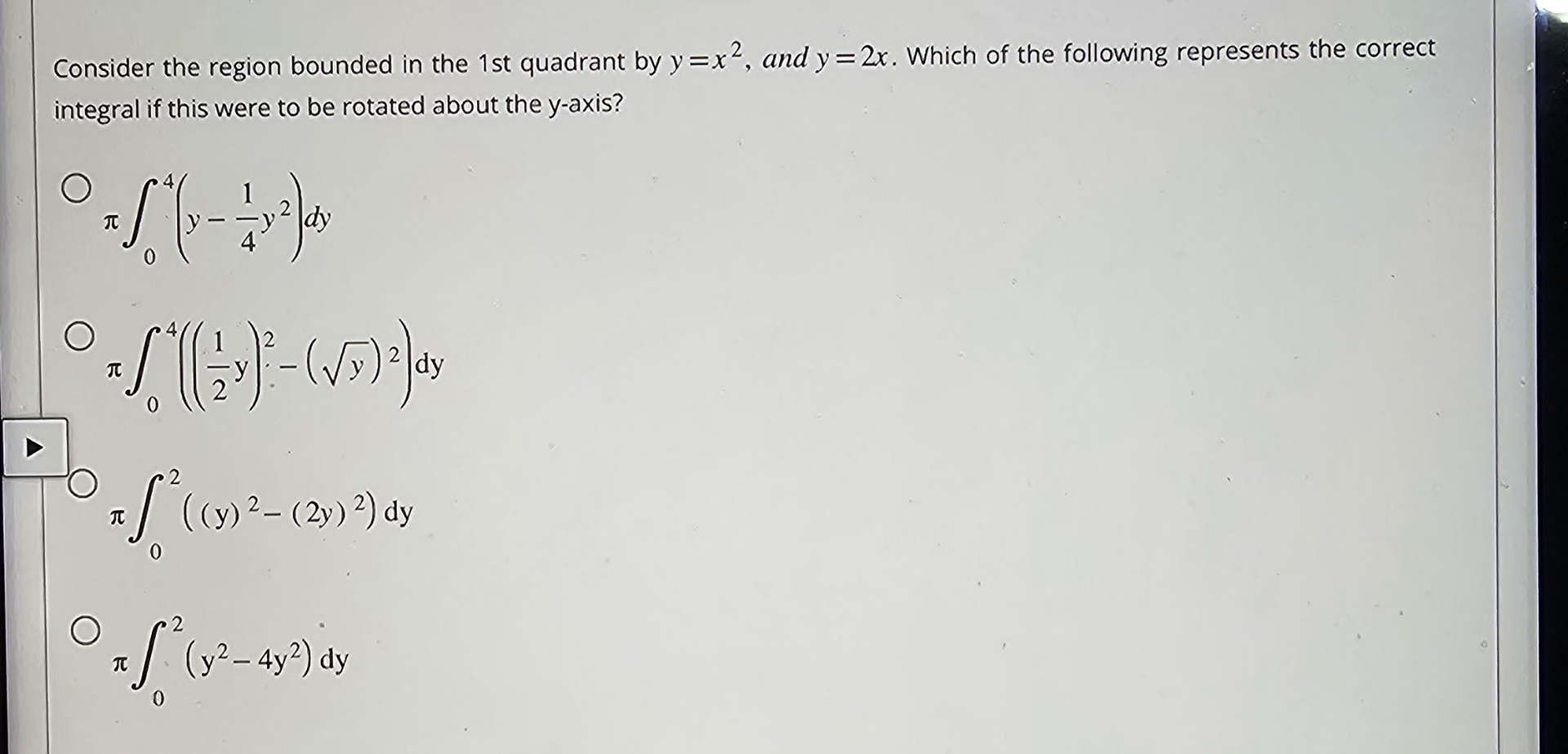 Solved Consider the region bounded in the 1st quadrant by | Chegg.com