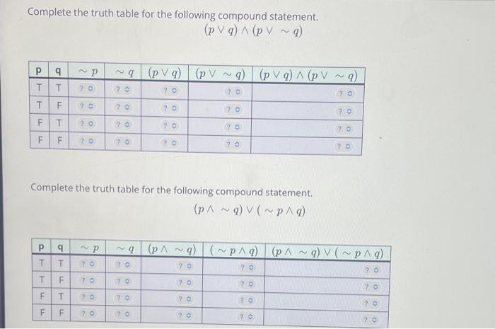 Solved Complete the truth table for the following compound | Chegg.com