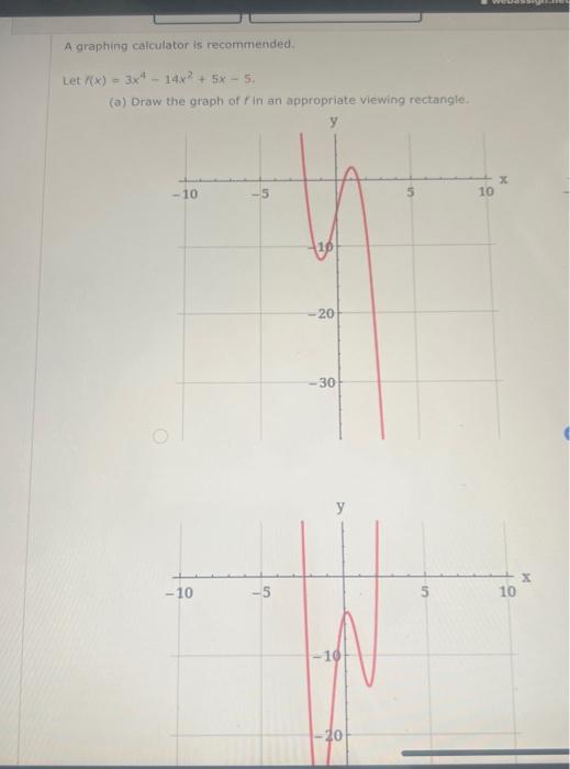 Solved A graphing calculator is recommended. Let | Chegg.com