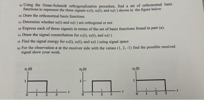Solved Using the Gram-Schmidt orthogonalization procedure, | Chegg.com