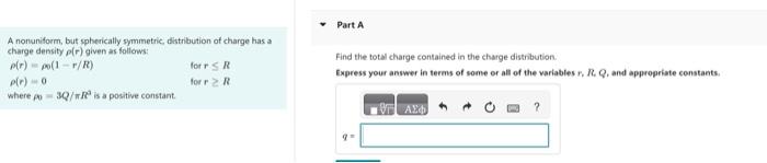 Solved A nonuniform, but spherically symmetric, distribution | Chegg.com