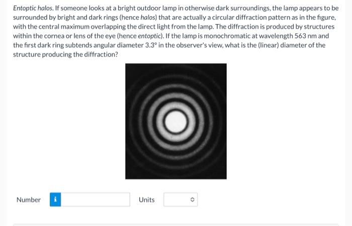 Solved Entoptic halos. If someone looks at a bright outdoor | Chegg.com