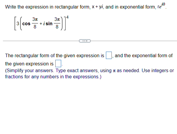 Solved Write the expression in rectangular form, x+yi, ﻿and | Chegg.com