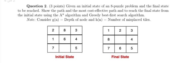Solved Question 2. (3 points) Given an initial state of an | Chegg.com