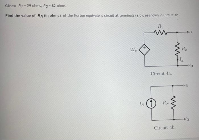 Solved Given: R1=29 ohms, R2=82 ohms. Find the value of RN | Chegg.com