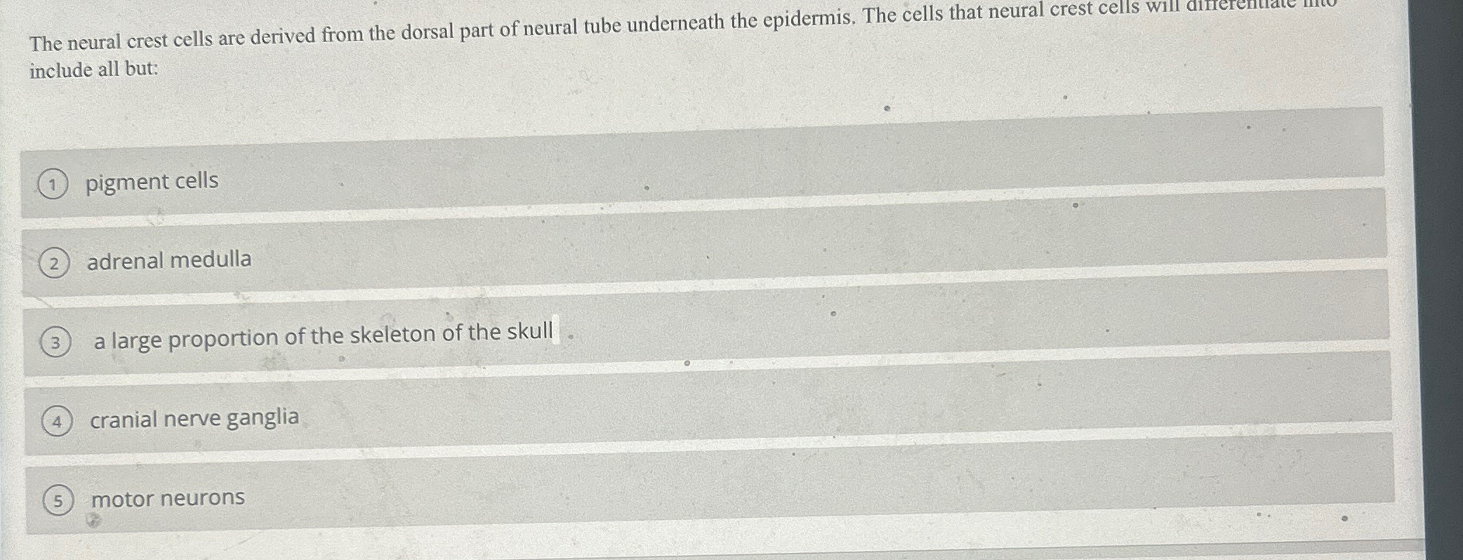 Solved The neural crest cells are derived from the dorsal | Chegg.com