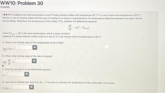 Solved WW10: Problem 30 (1 point) ( ) Suppose you have | Chegg.com