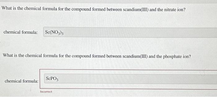 Solved What is the chemical formula for the compound formed | Chegg.com
