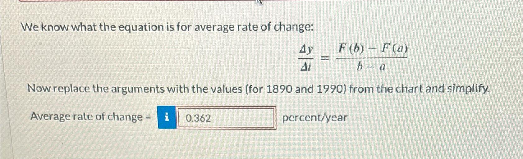 We know what the equation is for average rate of | Chegg.com