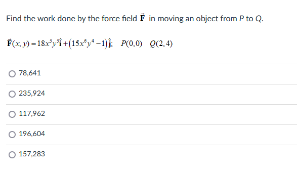 Solved Find the work done by the force field vec(F) ﻿in | Chegg.com