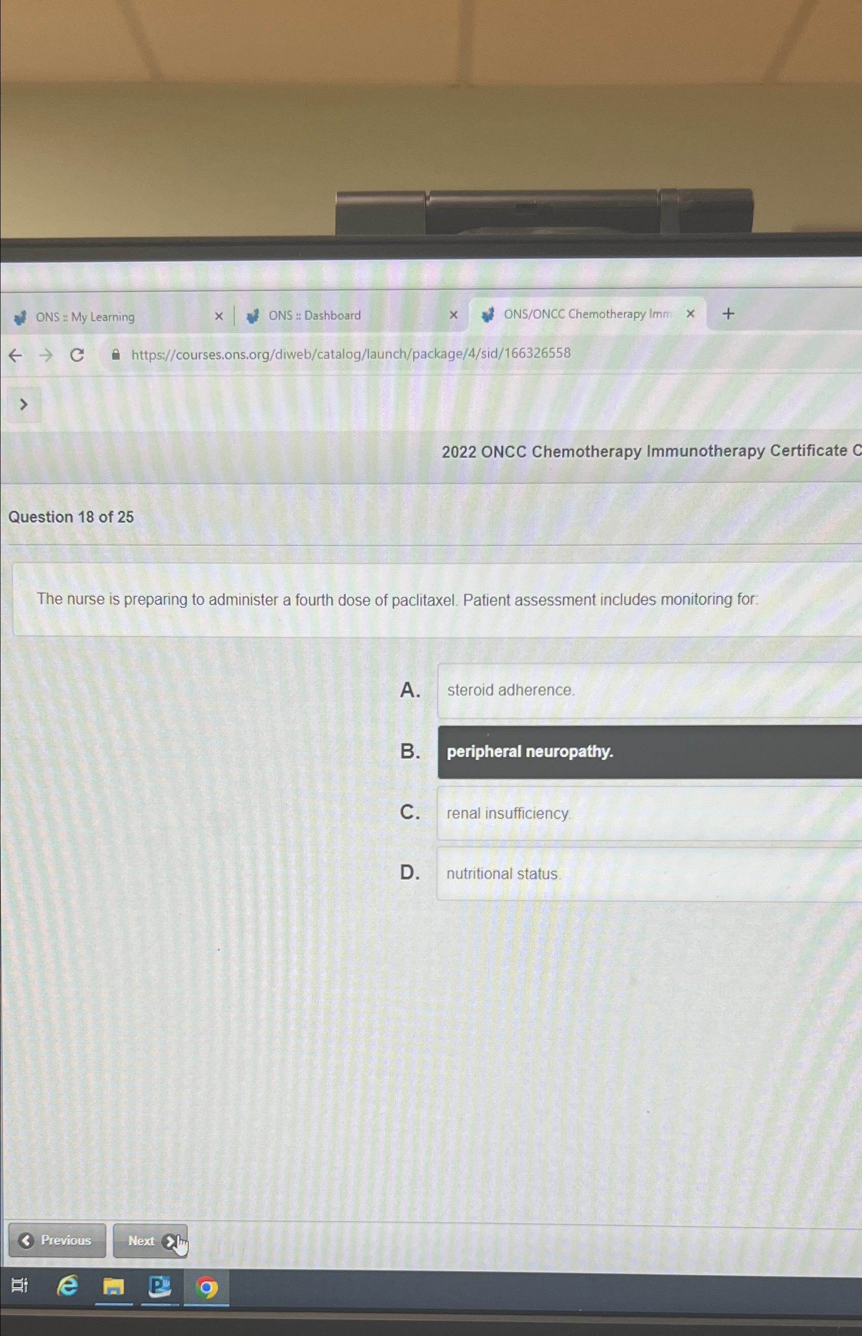 Solved 2022 ﻿ONCC Chemotherapy Immunotherapy Certificate | Chegg.com